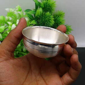 999 Fine Silver Handmade Small Baby Bowl and Water Glass Set, Silver ...