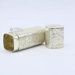 925 Sterling Silver Lipstick Case or Holder Amazing Handmade Floral ...