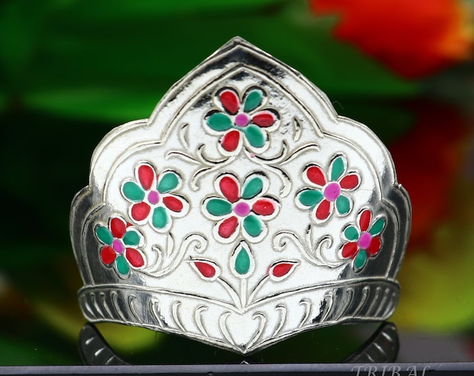 Pure 925 Sterling Silver Vintage Antique Design Mukut crown, Amazing ...