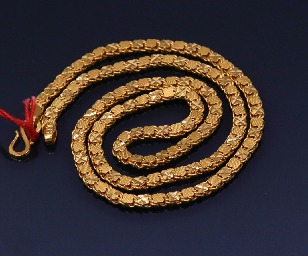 Gorgeous 22kt Yellow Gold Solid Excellent Design Chain Necklace ...