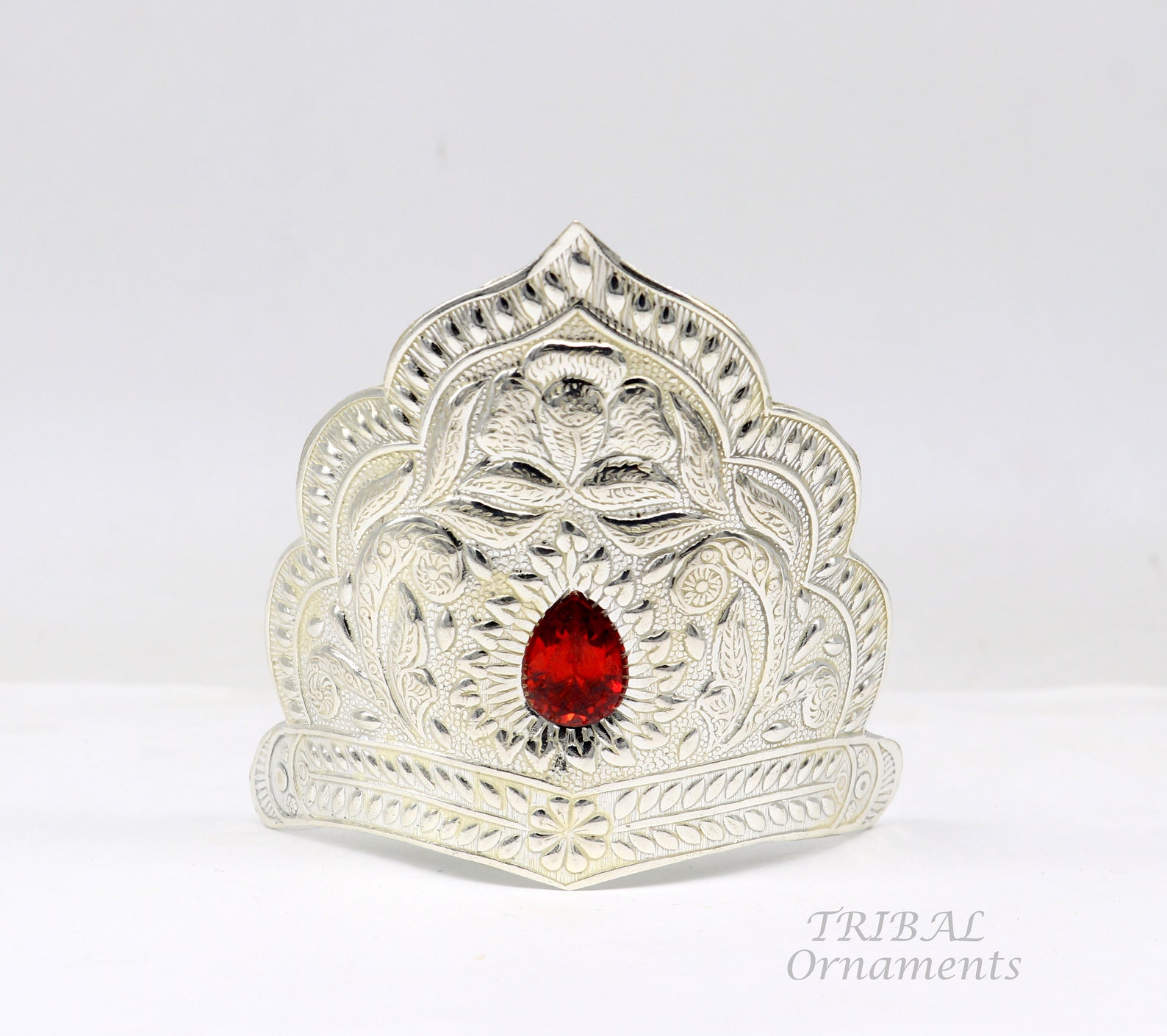 925 Sterling Silver Vintage Antique Design Handmade Mukut (crown ...