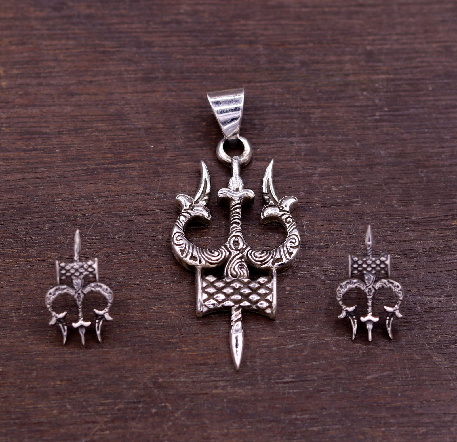 Awesome Pretty Design Lord Shiva Trident Shape Pendant With - Etsy