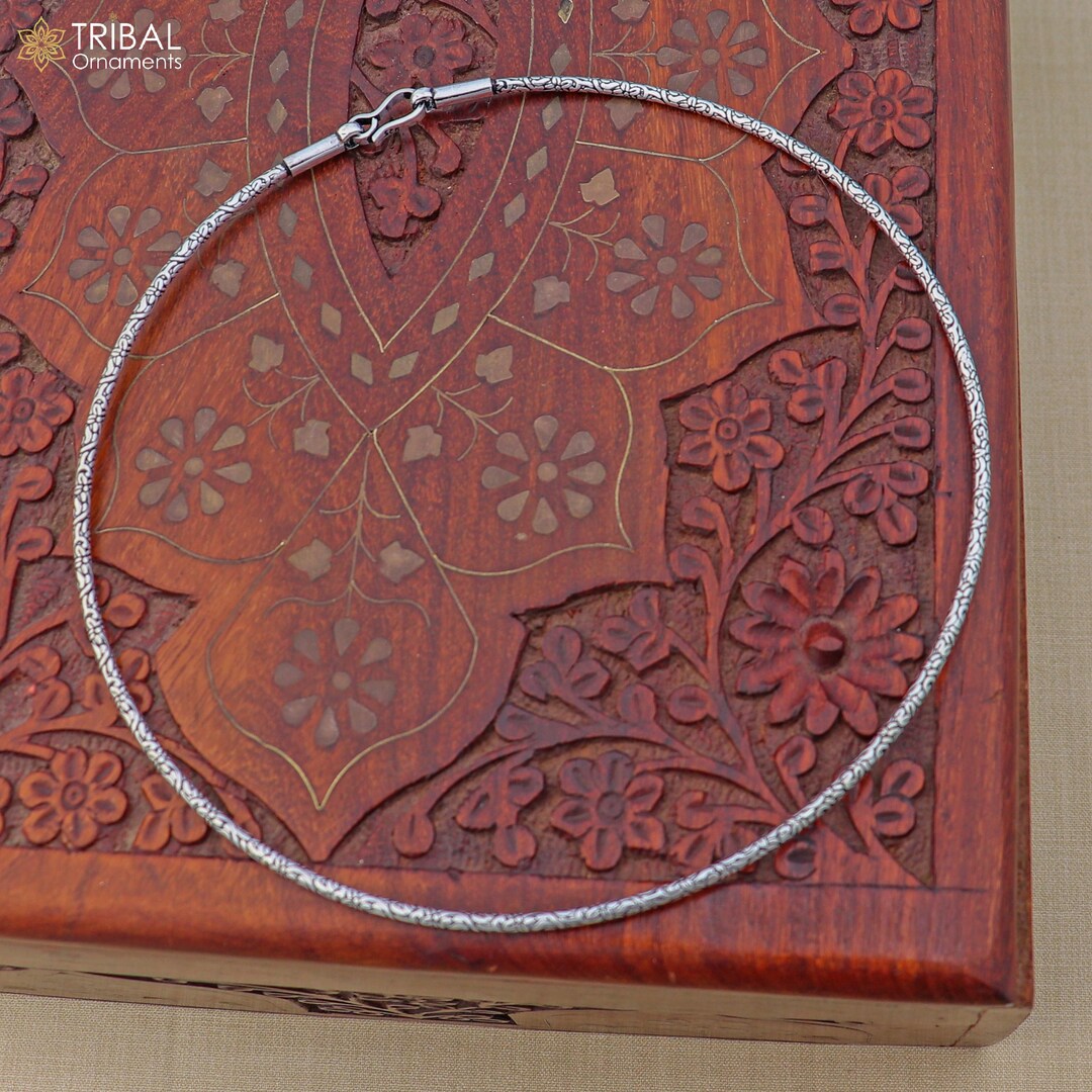 2mm Round Chitai Design 925 Sterling Silver Neck Band or Ring for All ...