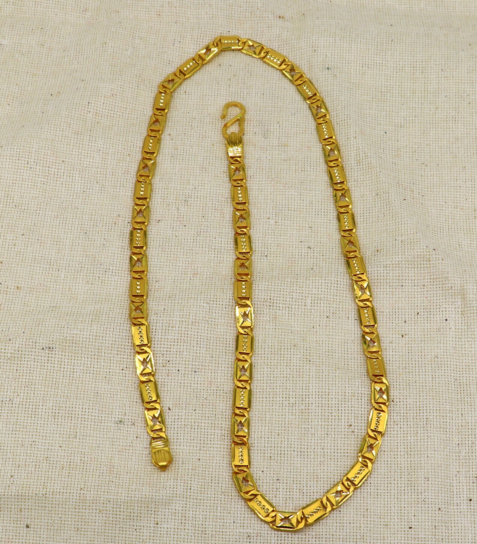 22kt Yellow Gold Royal Nawabi Baht Chain Bar Chain Fabulous - Etsy