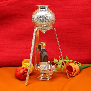 925 Sterling Silver Lord Shiva Lingam Stand/ Jalheri, Use for Put/hold ...