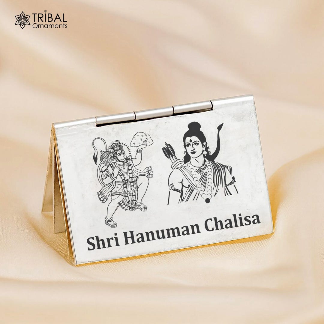 Premium 925 Sterling Silver Shree Hanuman Chalisa Mini Book in English ...
