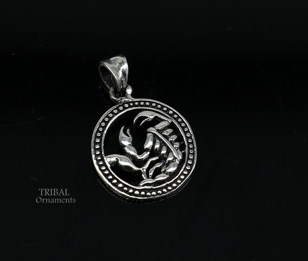 Modern Trendy Zodiac Sign Scorpio Symbol Pendant 925 Sterling Silver ...