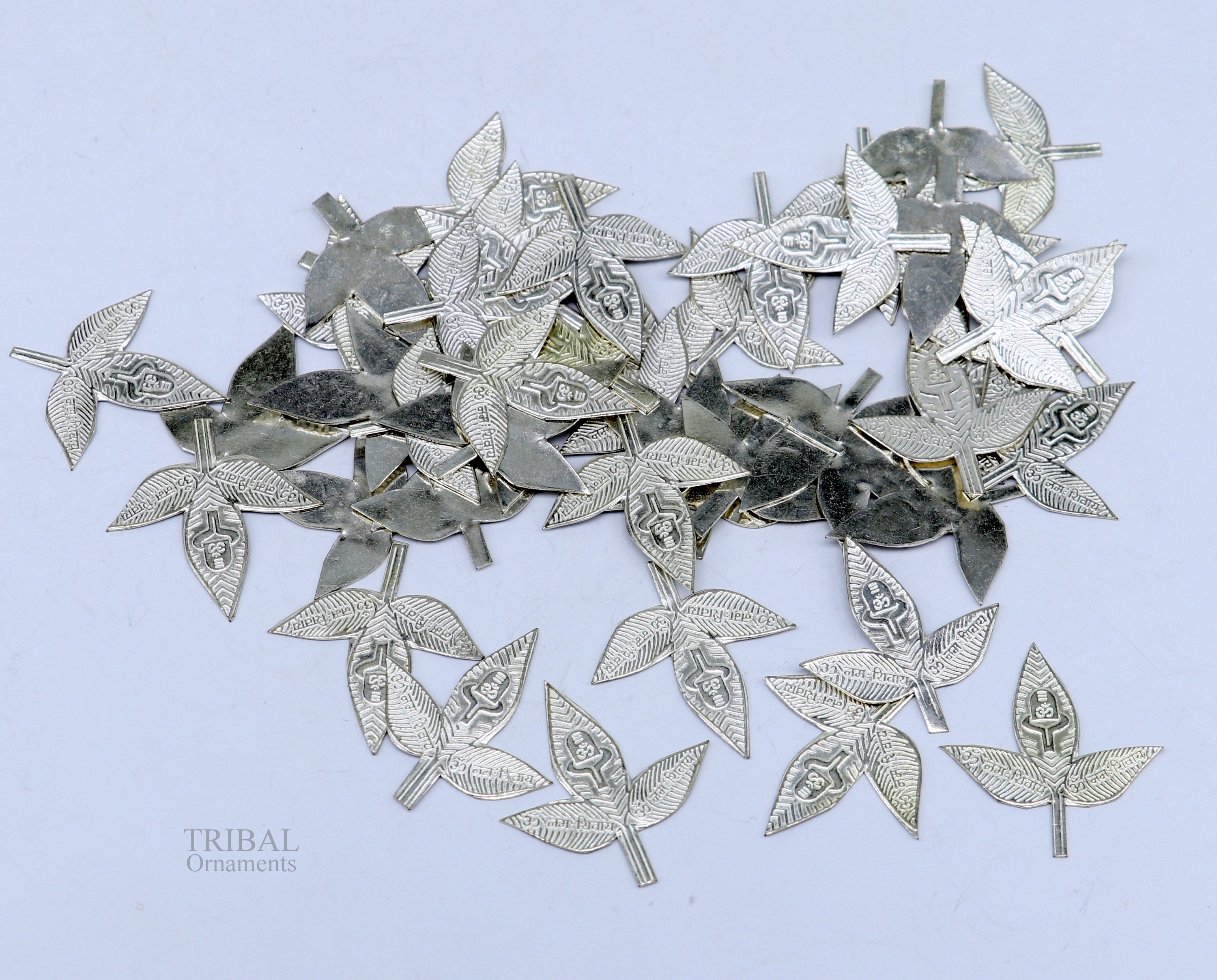 2.5 Cm Lord Shiva Bel Patra Solid Silver Handmade Solid Belva | Etsy