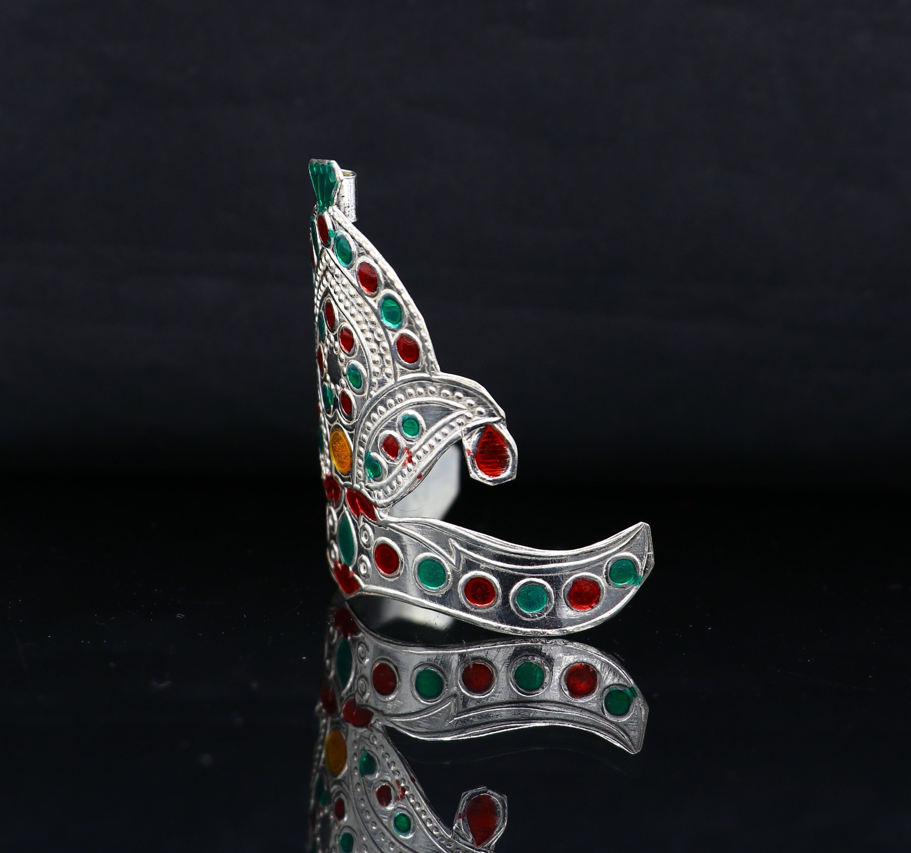 Pure 925 sterling silver vintage antique design mukut crown | Etsy