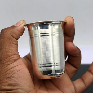 Pure 999 Fine Silver Handmade Vessels, Water/milk Glass Tumbler, Silver ...