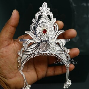 925 Sterling Silver Vintage Design Handmade Mukut crown, Amazing ...