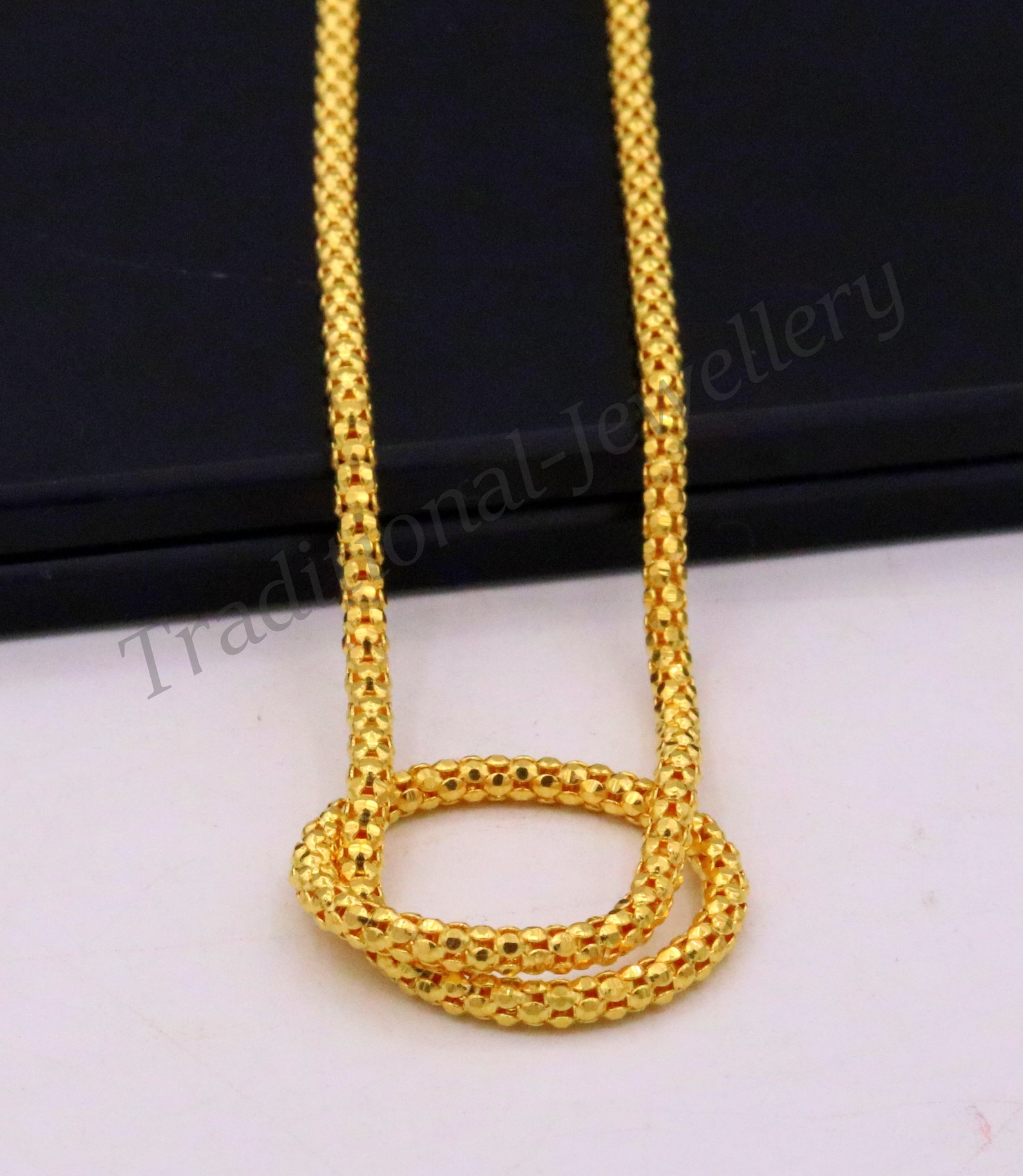 22karat Yellow Gold Handmade Unique Design Chain 22 Inches - Etsy