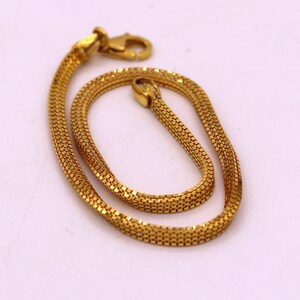 22kt Yellow Gold Handmade Highway Box Chain Solid Bracelet Unisex 91.6% ...