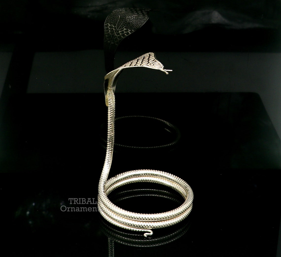 4" Shiva Snake Solid Silver Handmade Divine Vintage Style Mini Snake or ...