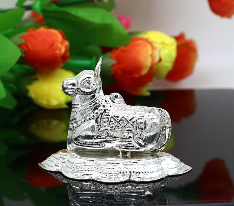 Lord Shiva Vahan Nandi Maharaj Sterling Silver Handmade Small | Etsy