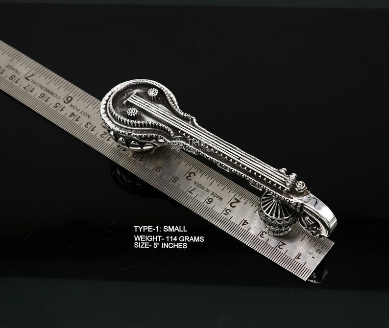 5"or 6" Maa Saraswati Veena, 925 Sterling Silver Musical Instrument ...