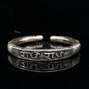 925 Sterling Silver Handmade Nakshi Work Design "radhe Radhe" Goddess ...