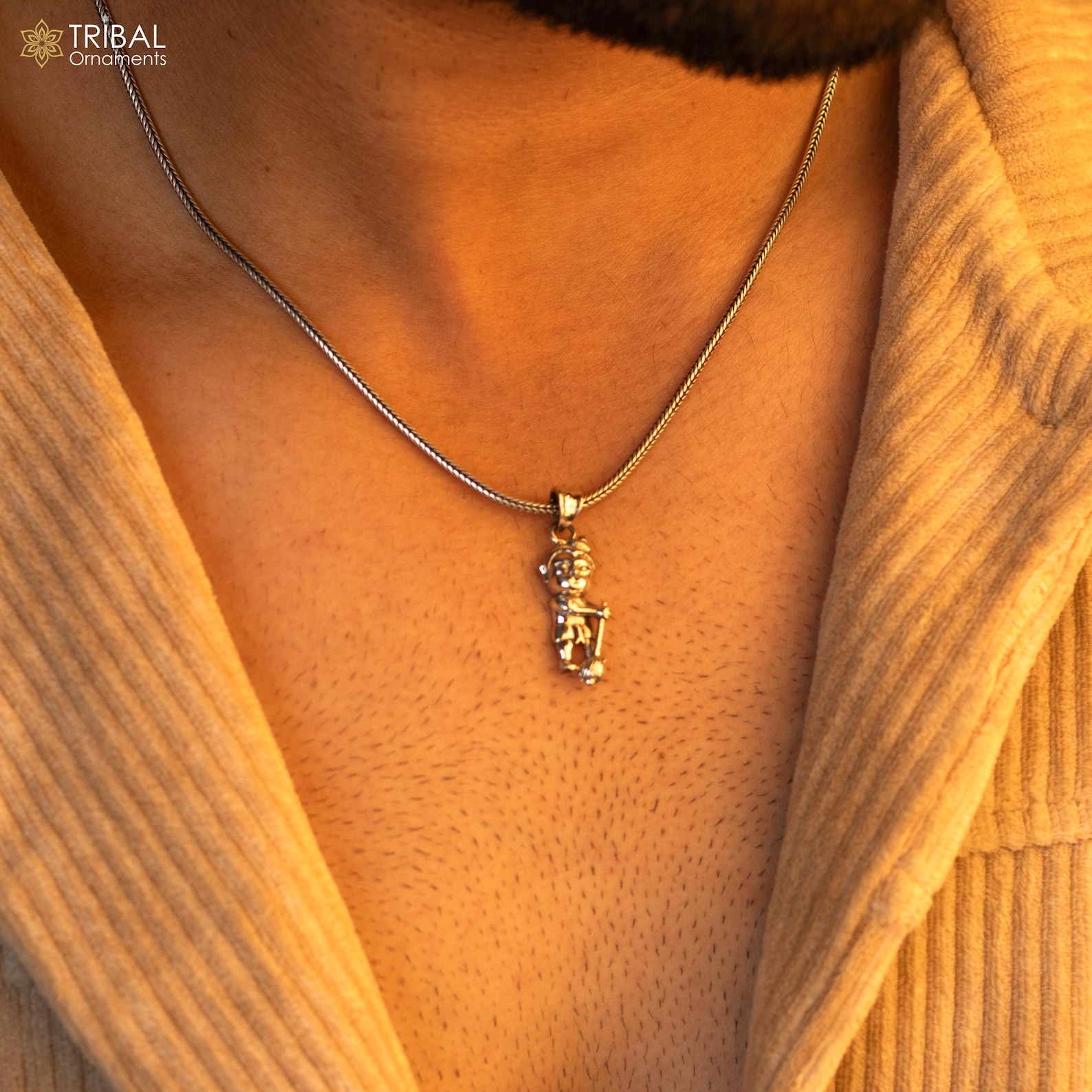 925 Pure Silver Lord BAL HANUMAN Pendant Best Gifting Pendant, Wheat ...