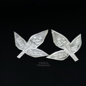 2 Cm Lord Shiva Bel Patra Solid Silver Handmade Solid Belva Patra ...