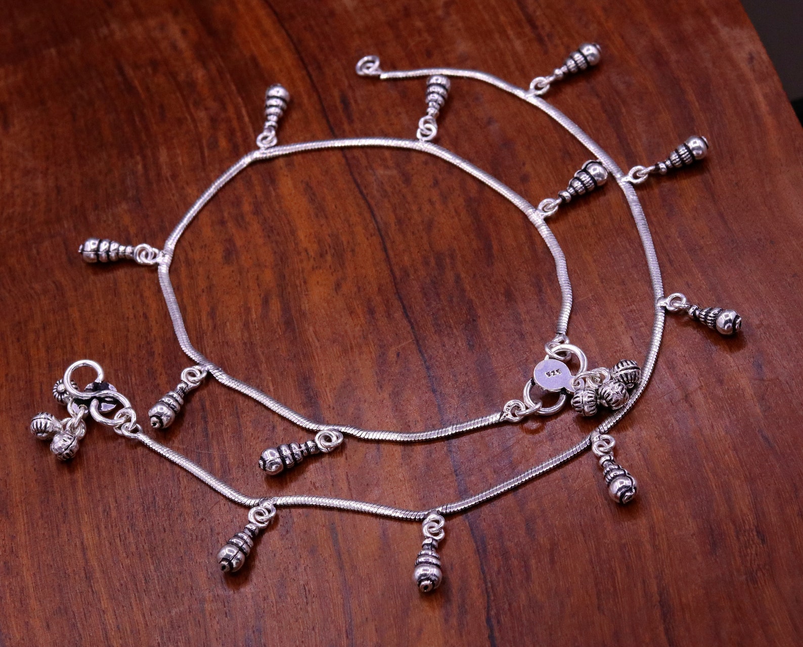 925 Sterling Silver Handmade Snake Chain Anklets Ankle - Etsy