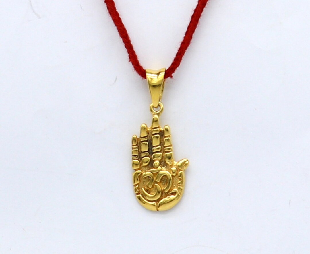 925 Sterling Silver Handmade Divine Hand Palm With 'AUM' Excellent ...