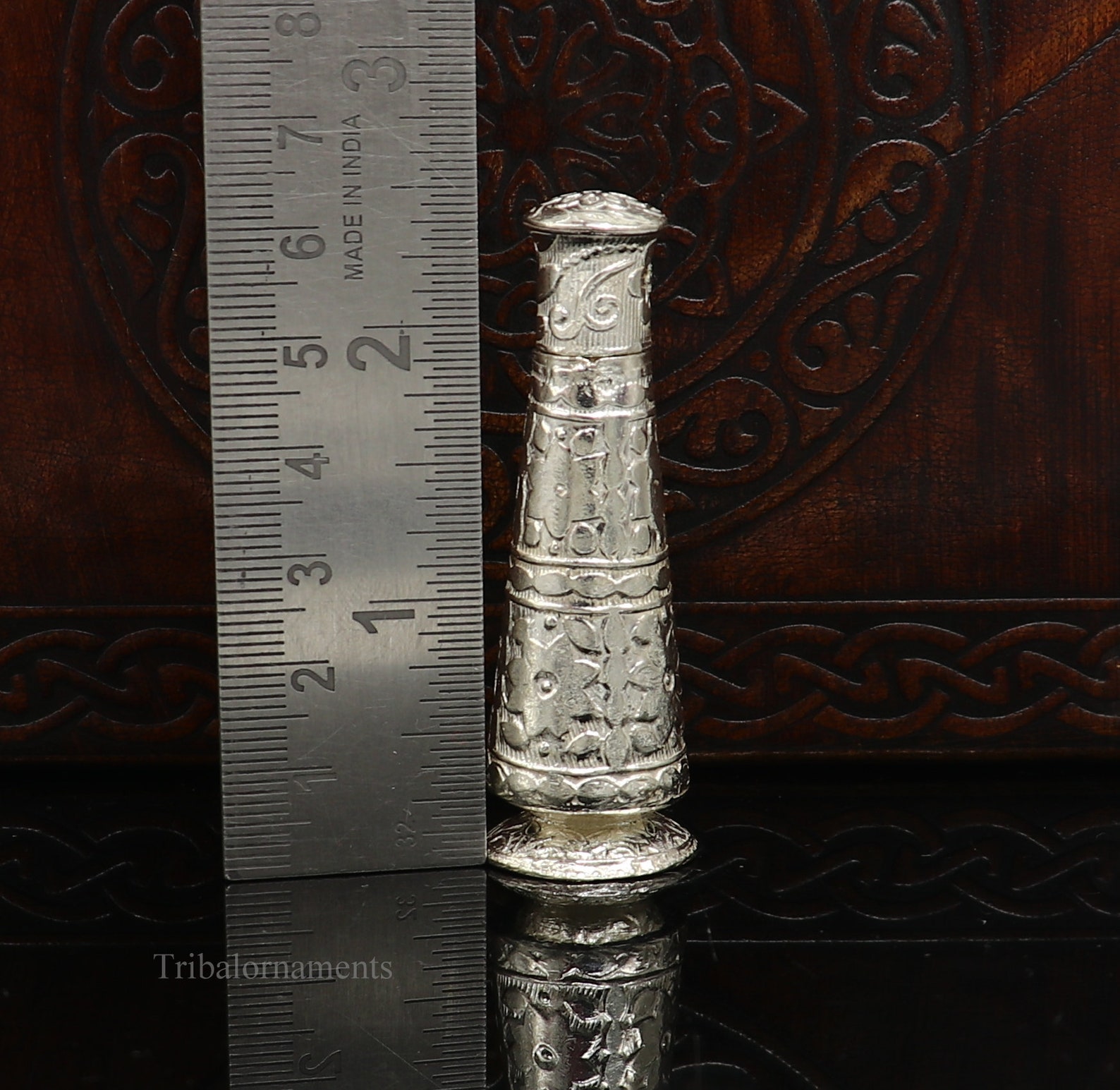 Vintage Antique Design 925 Sterling Silver Sindoor Box, Kumkum Box ...