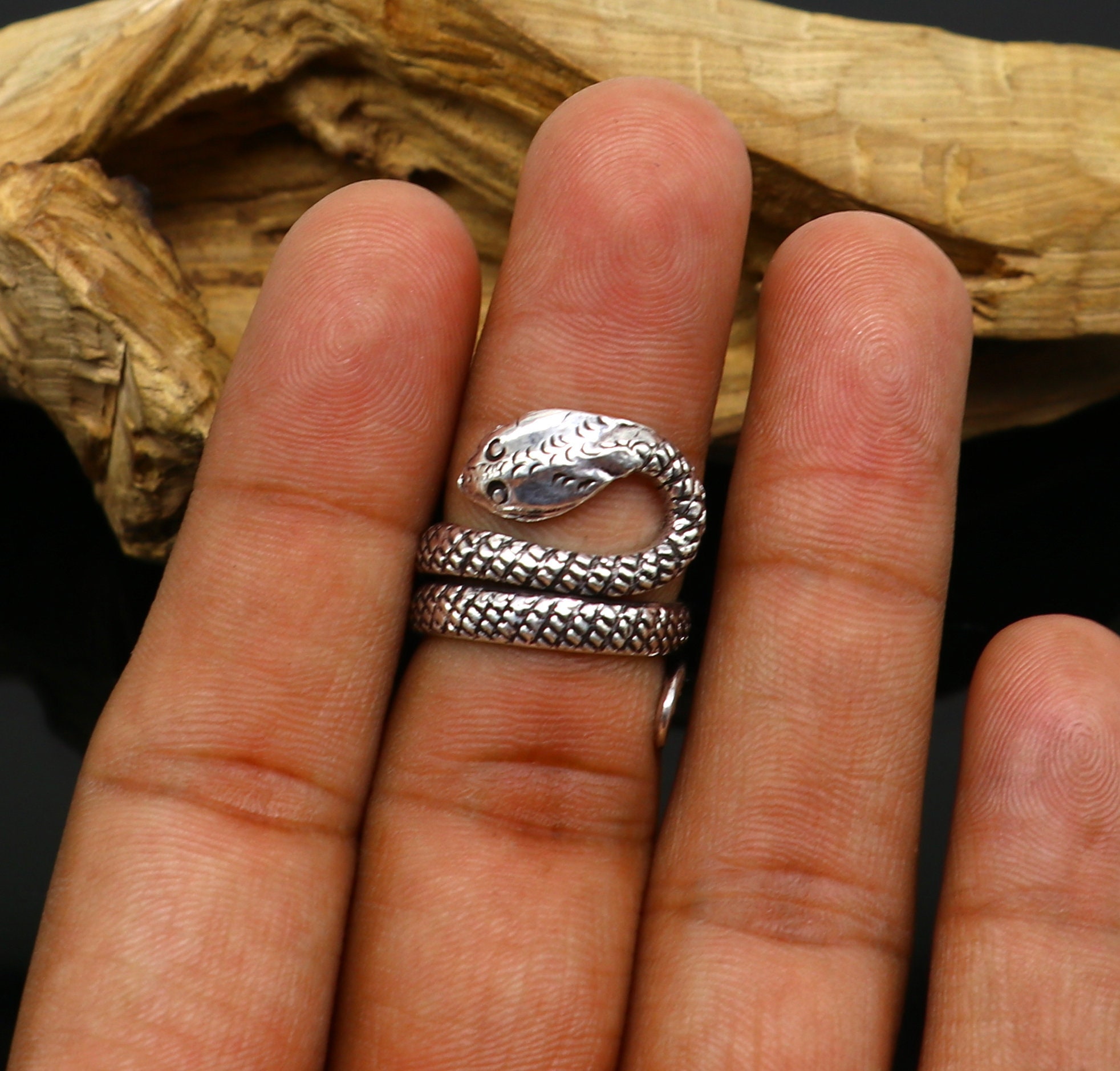 925 fine sterling silver handmade snake design vintage antique | Etsy