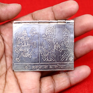 925 Sterling Silver Handmade Complete Shree Hanuman Chalisa With Arti ...