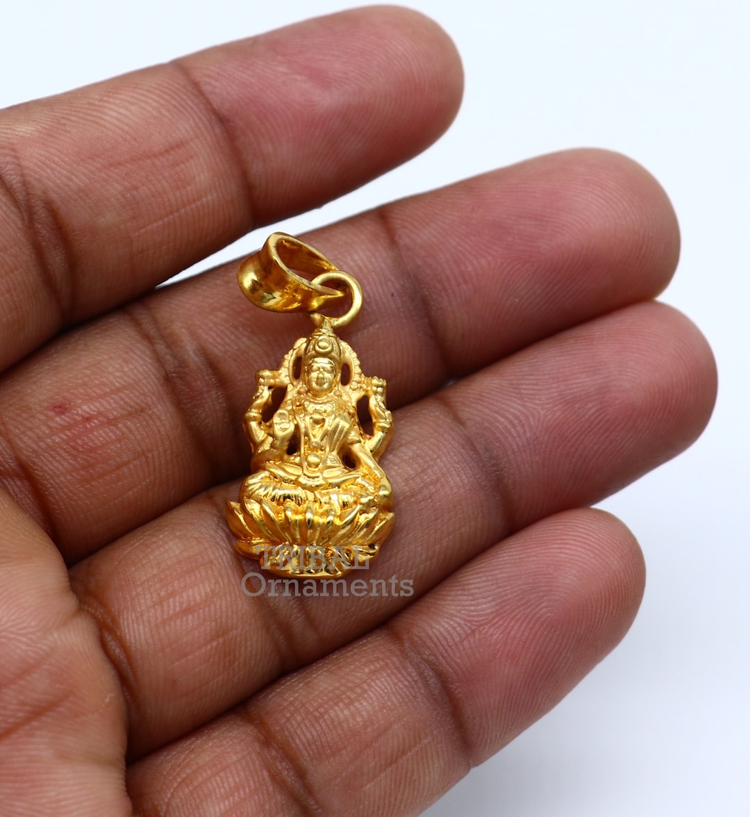 925 Sterling Silver Customized Gold Polished Stylish Goddess Laxmi ...