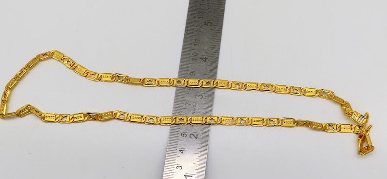 22kt Yellow Gold Royal Nawabi Baht Chain Bar Chain Fabulous | Etsy