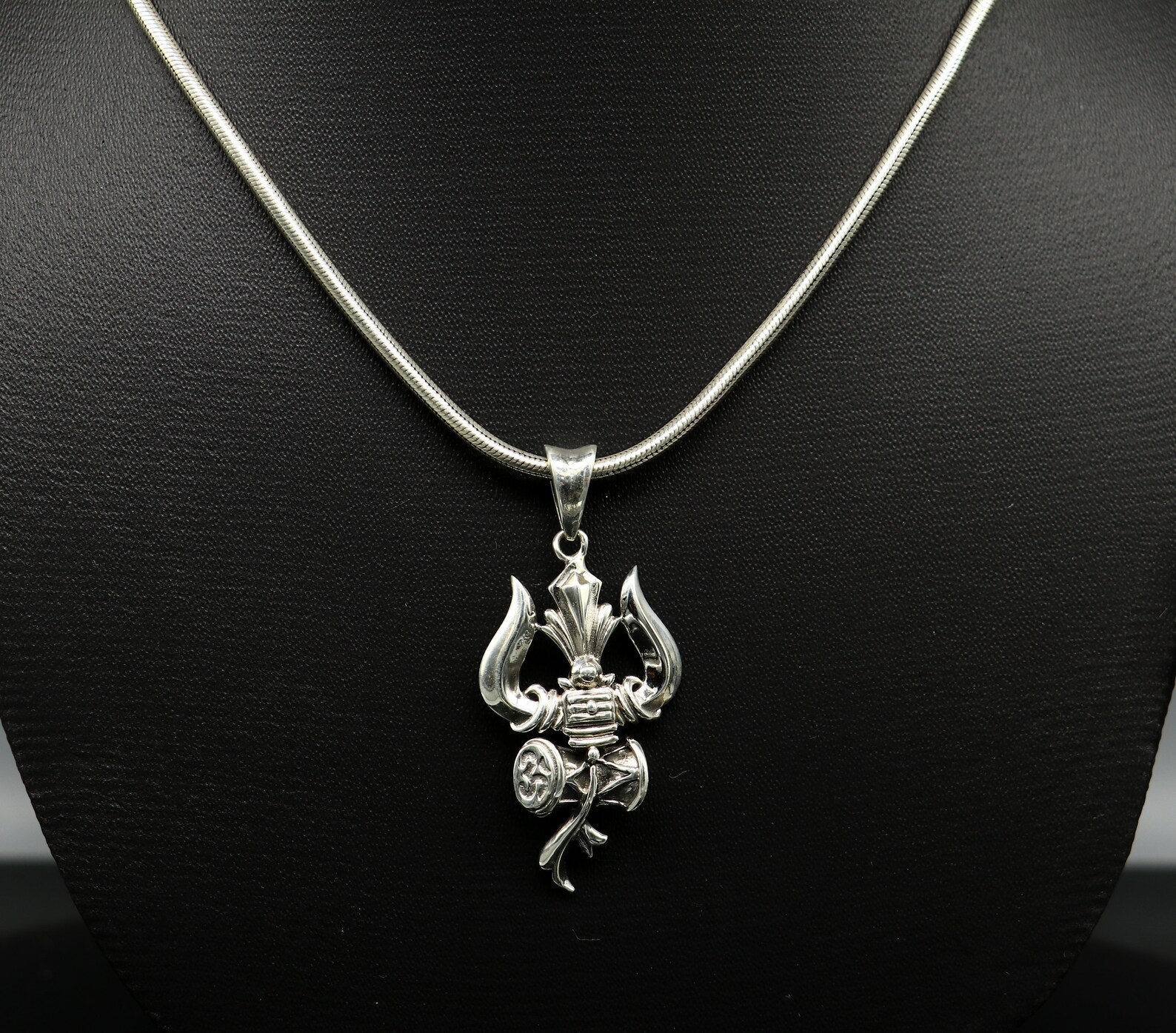 925 sterling silver Hindu idol Lord Shiva trident pendant | Etsy