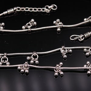 Vintage 925 Sterling Silver Handmade Snake Chain With Hanging Bells ...