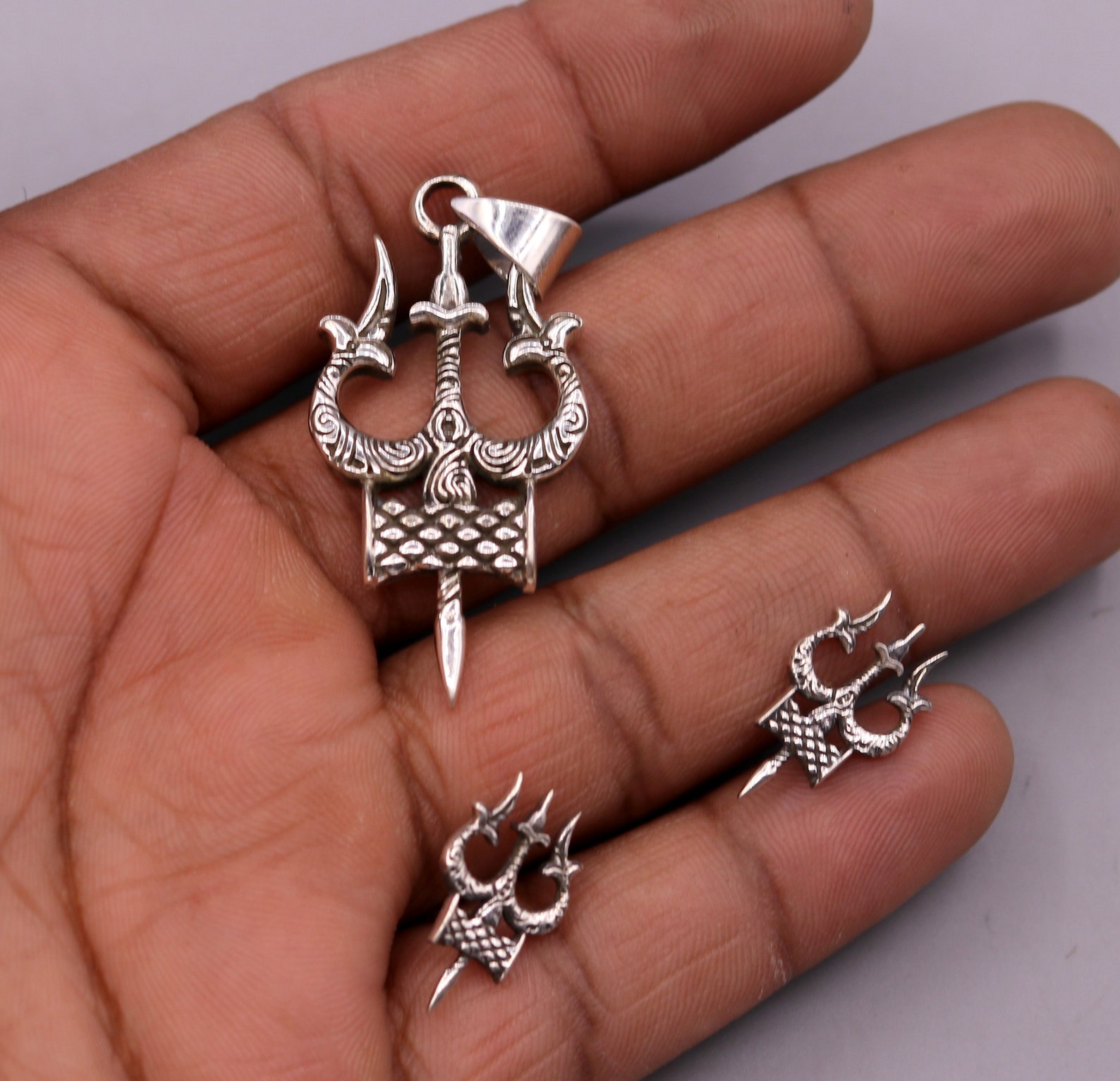 Awesome Pretty Design Lord Shiva Trident Shape Pendant With | Etsy