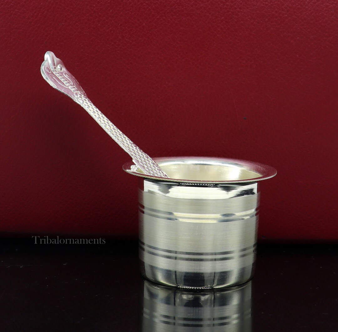 925 Sterling Silver Handmade Elegant Ghee Pot Patra Puuja or ...