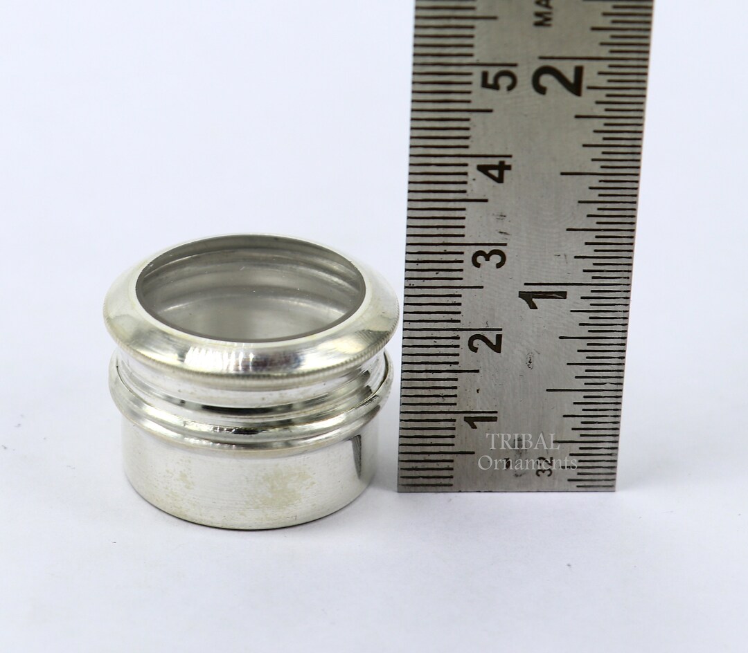 999 Pure Silver Handmade Small Kajal Box, Tobacco Box, Storage Box ...