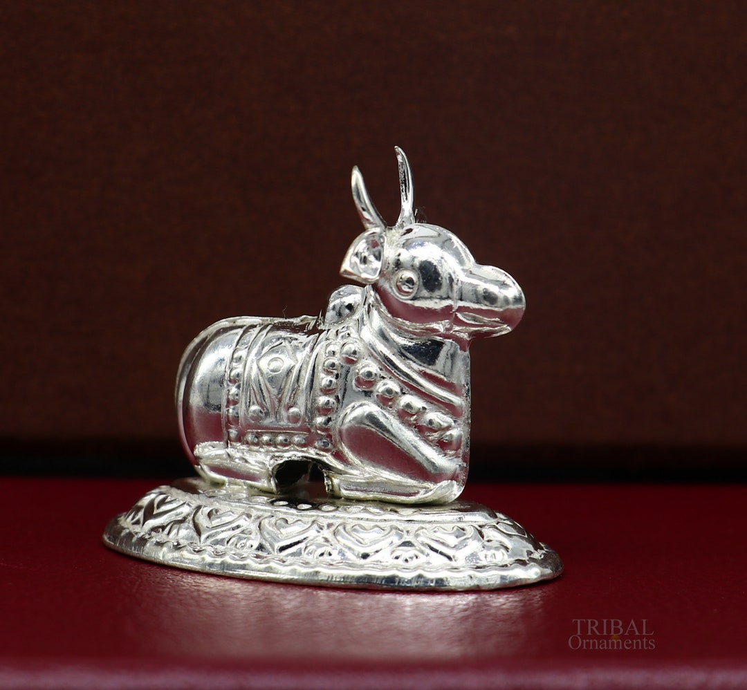Lord Shiva Vahan Nandi Maharaj Sterling Silver Handmade Small Article ...