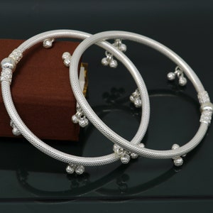 Sterling Silver Handmade Gorgeous Foot Bangle Bracelet Kada, Excellent ...