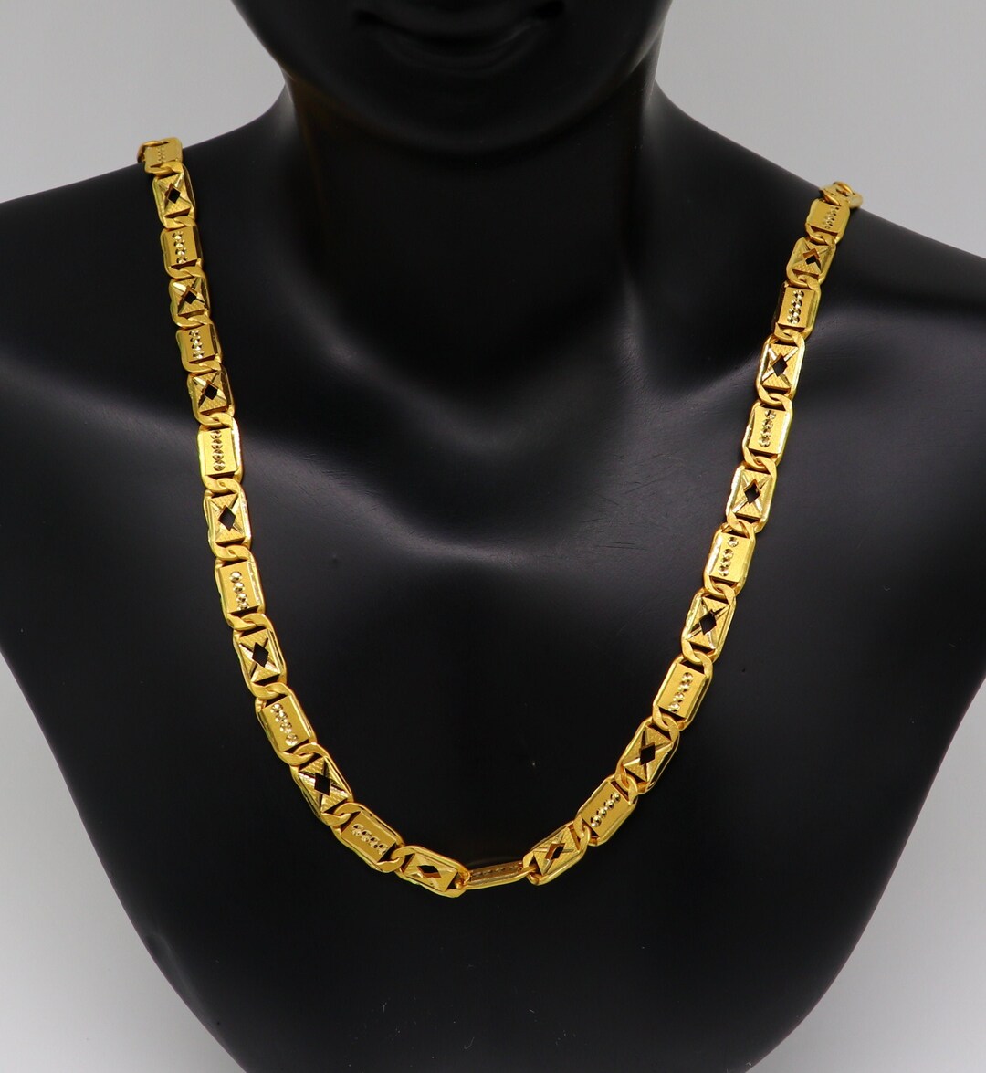 22kt Yellow Gold Royal Nawabi Baht Chain Bar Chain Fabulous - Etsy