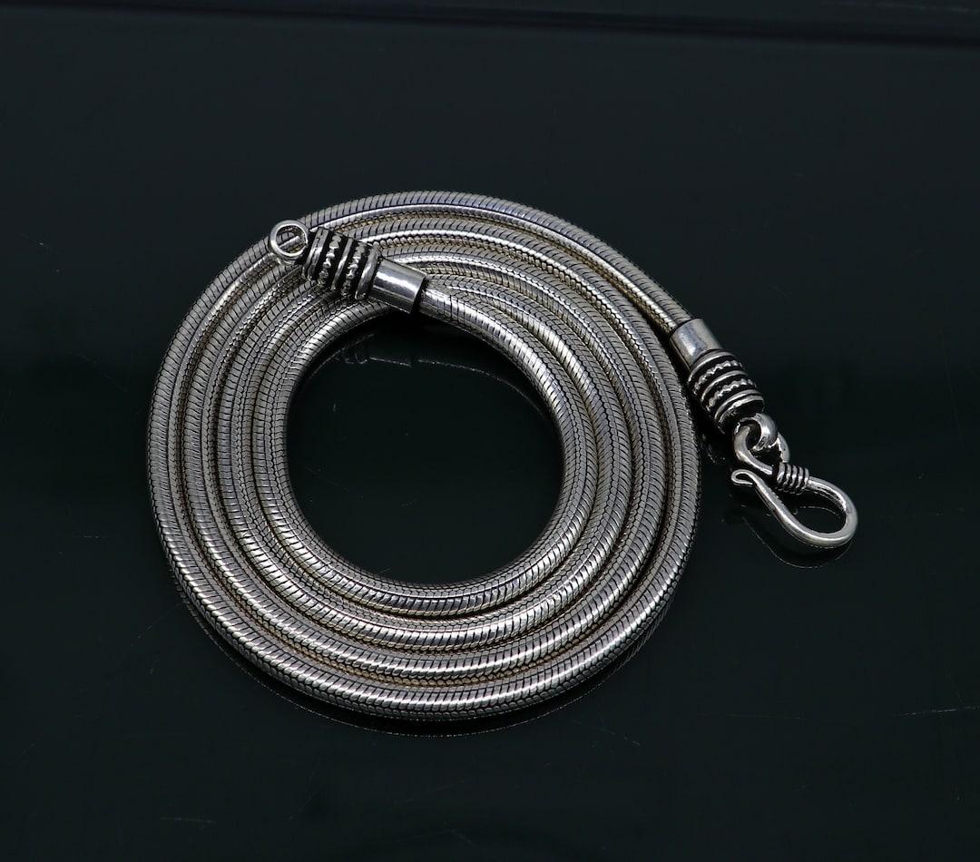 4 Mm 16" to 30" Long Screw Chain 925 Sterling Silver Handmade Snake ...