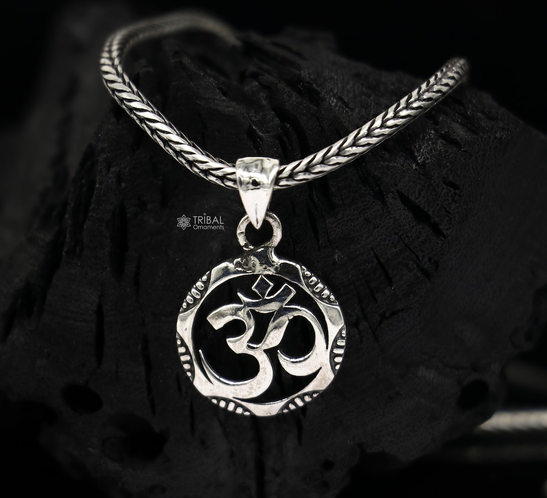 925 Pure Silver AUM OR OM Mantra Pendant Best Gifting Pendant, Wheat ...