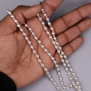 Solid Silver Handmade Fabulous Silver 109 Beads Chain Necklace for Jap ...