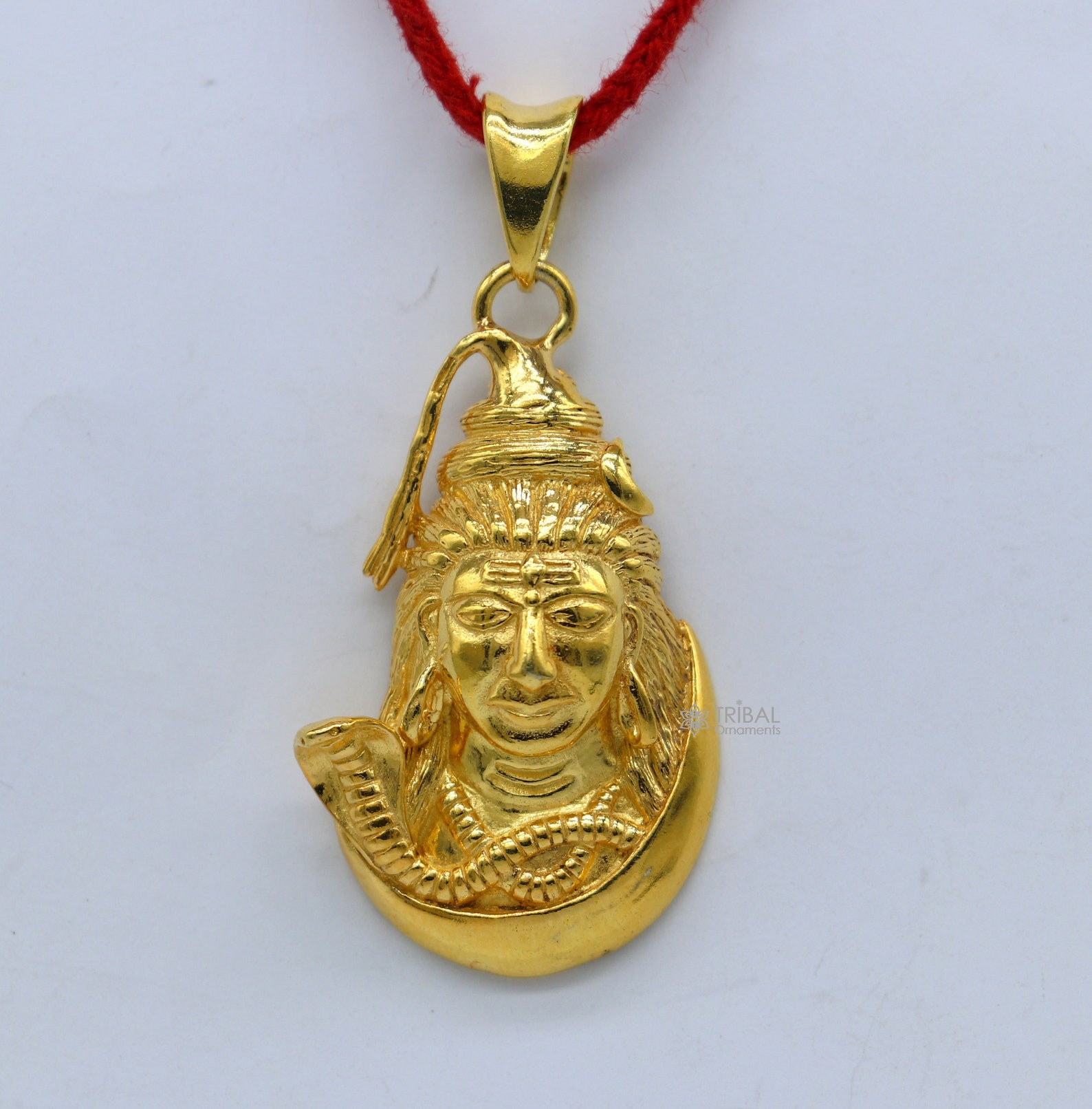 925 Sterling Silver Amazing Gold Polished Idol Lord Shiva Pendant ...