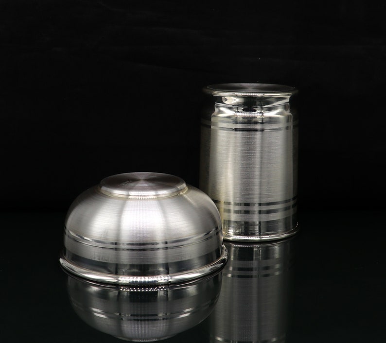 999 Fine Silver Handmade Small Baby Bowl and Water Glass Set - Etsy