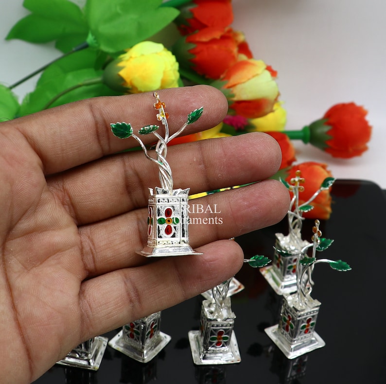 Holy Basil Rosary 925 Sterling Silver Handmade Mini Plant, Tulsi Plant ...