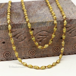 22kt Yellow Gold 3mm Basil Rosary(tulsi) Chain Necklace, Gorgeous ...