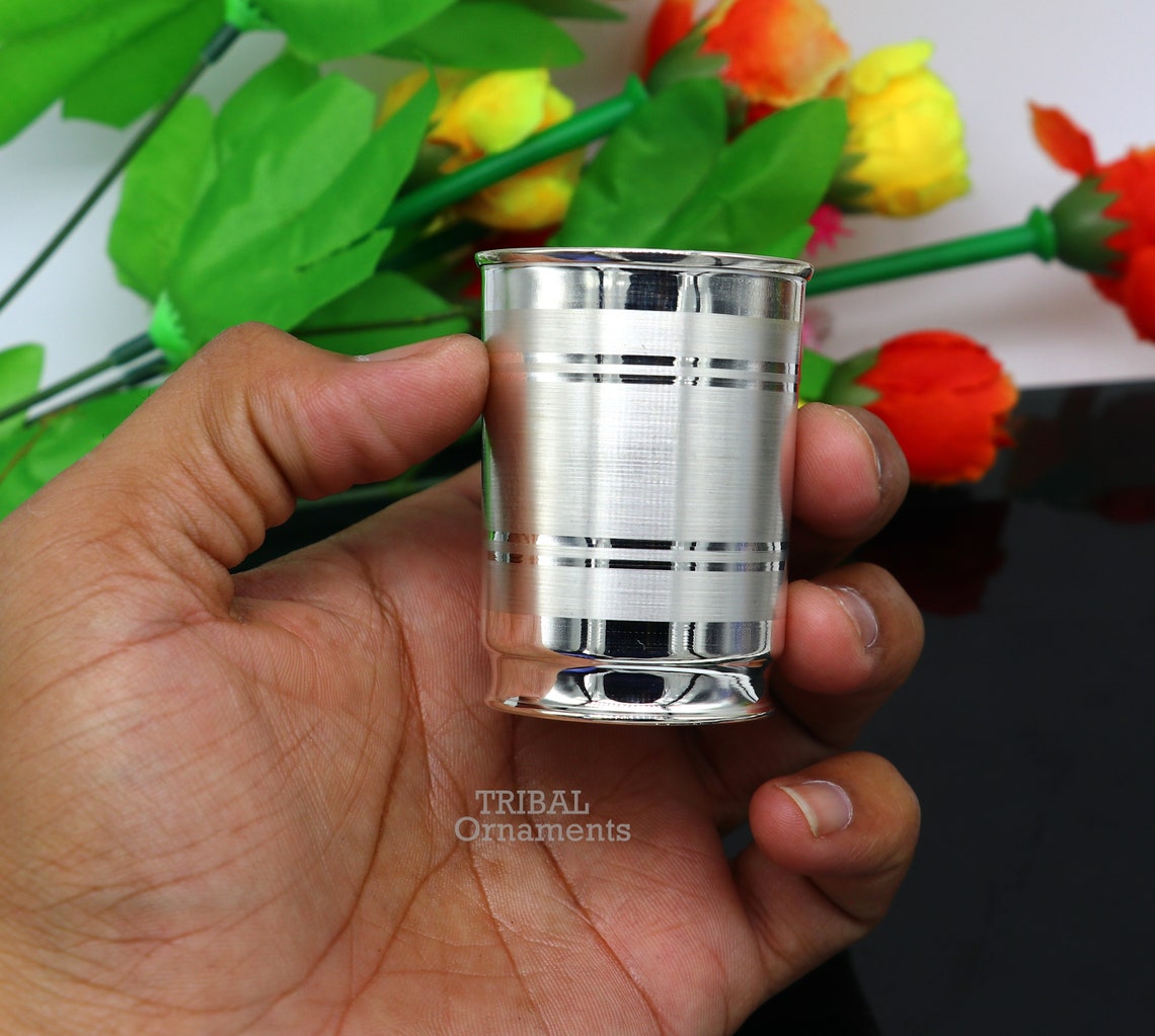 999 Pure Fine Silver Handmade Water Milk Glass Tumbler 60 ML - Etsy