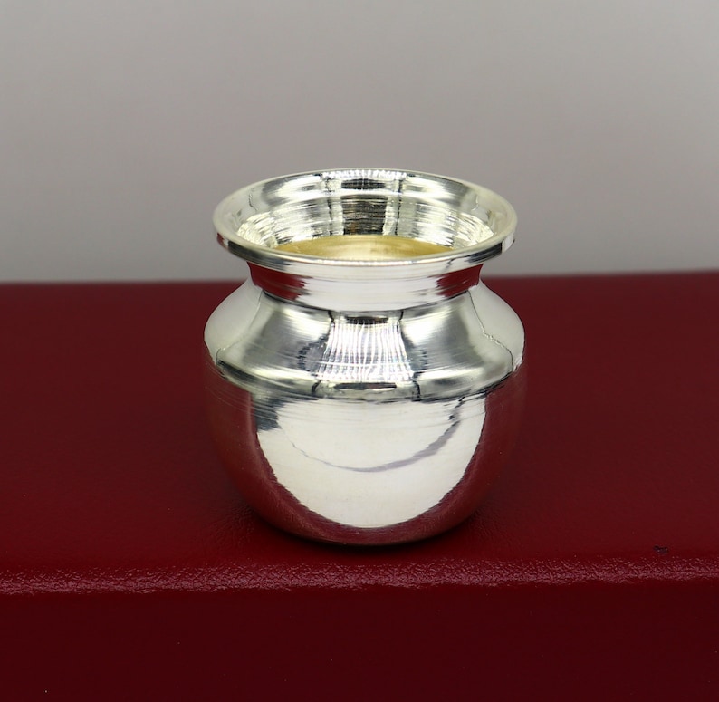 Pure 925 Sterling Silver Handmade Plain Small Kalash or Pot, Unique ...