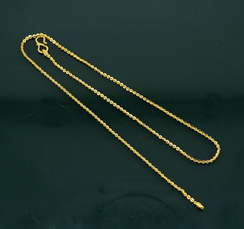 22kt Yellow Gold Sitara Chain Rolo Chain Fabulous Customized - Etsy