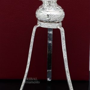 925 Sterling Silver Lord Shiva Lingam Stand/ Jalheri, Use for Put/hold ...