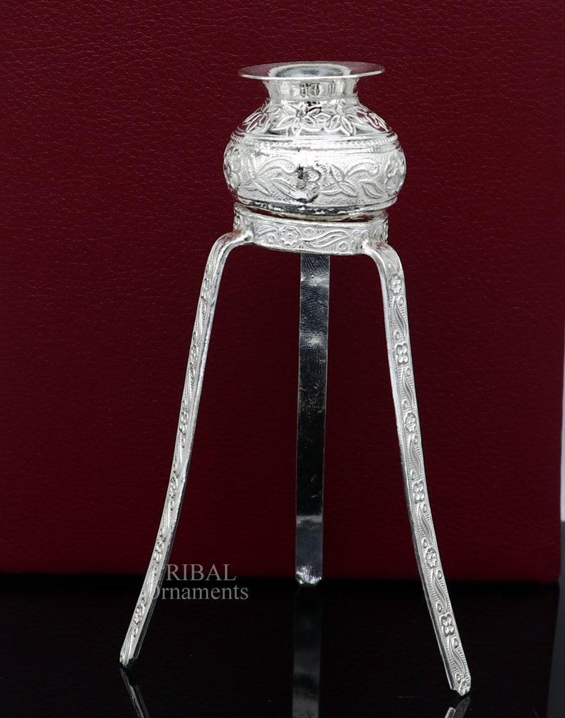 925 Sterling Silver Lord Shiva Lingam Stand/ Jalheri, Use for Put/hold ...